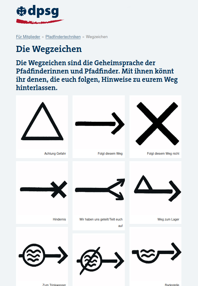 ePfadfinder Wegzeichen Geheimsprache der Pfadfinderinnen und Pfadfinder ...